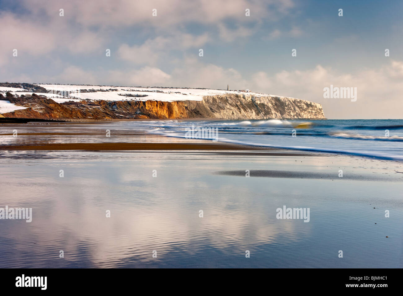 Snow on Culver Cliff. Isle of Wight, England, UK Stock Photo - Alamy