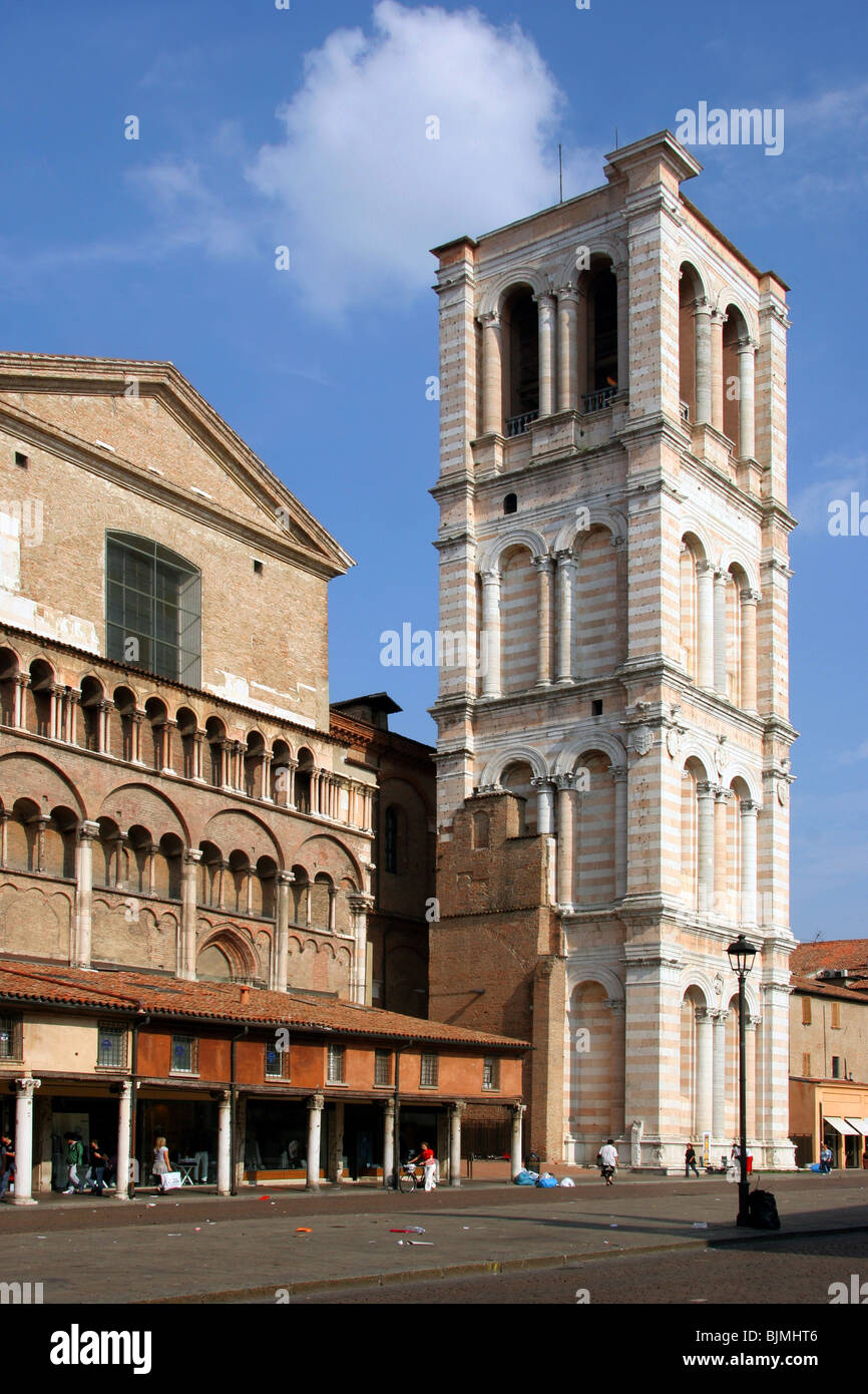 Ferrara .The bell tower of the cathedral Stock Photo - Alamy