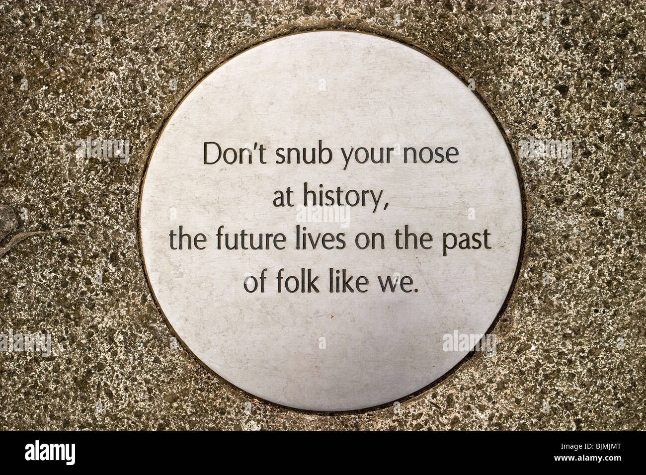 Plaque Millenium Walkway,Salford Quays,Manchester Stock Photo - Alamy