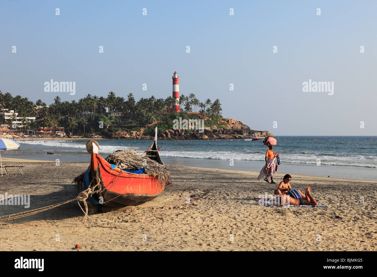 Lighthouse Beach, Kovalam, Malabarian Coast, Malabar, Kerala state ...