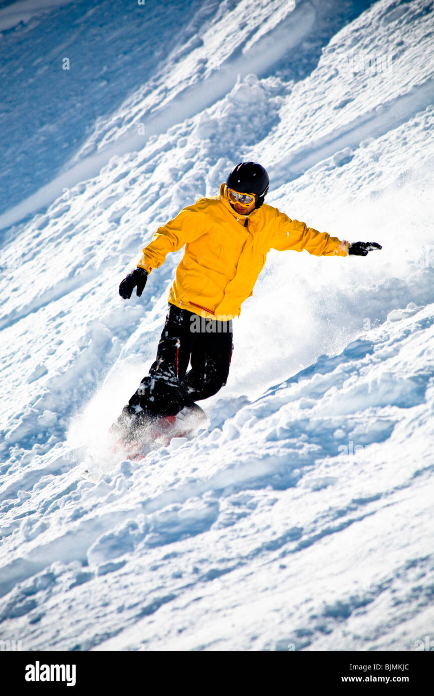 Snowboarder on the slope Stock Photo - Alamy