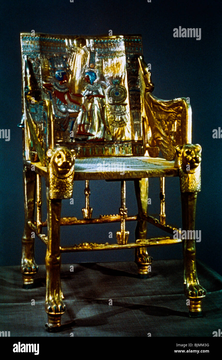 Tutankhamun throne hi-res stock photography and images - Alamy