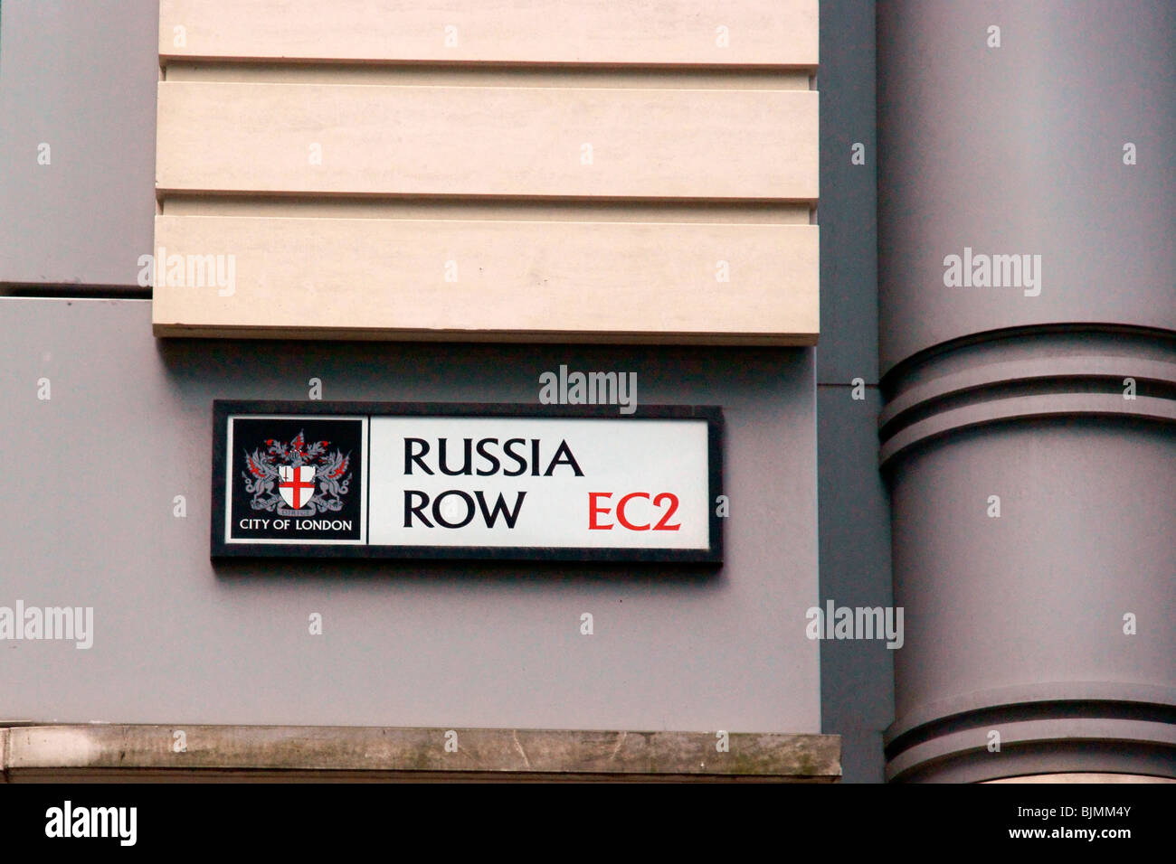 Russia Row Street Name Sign Stock Photo - Alamy