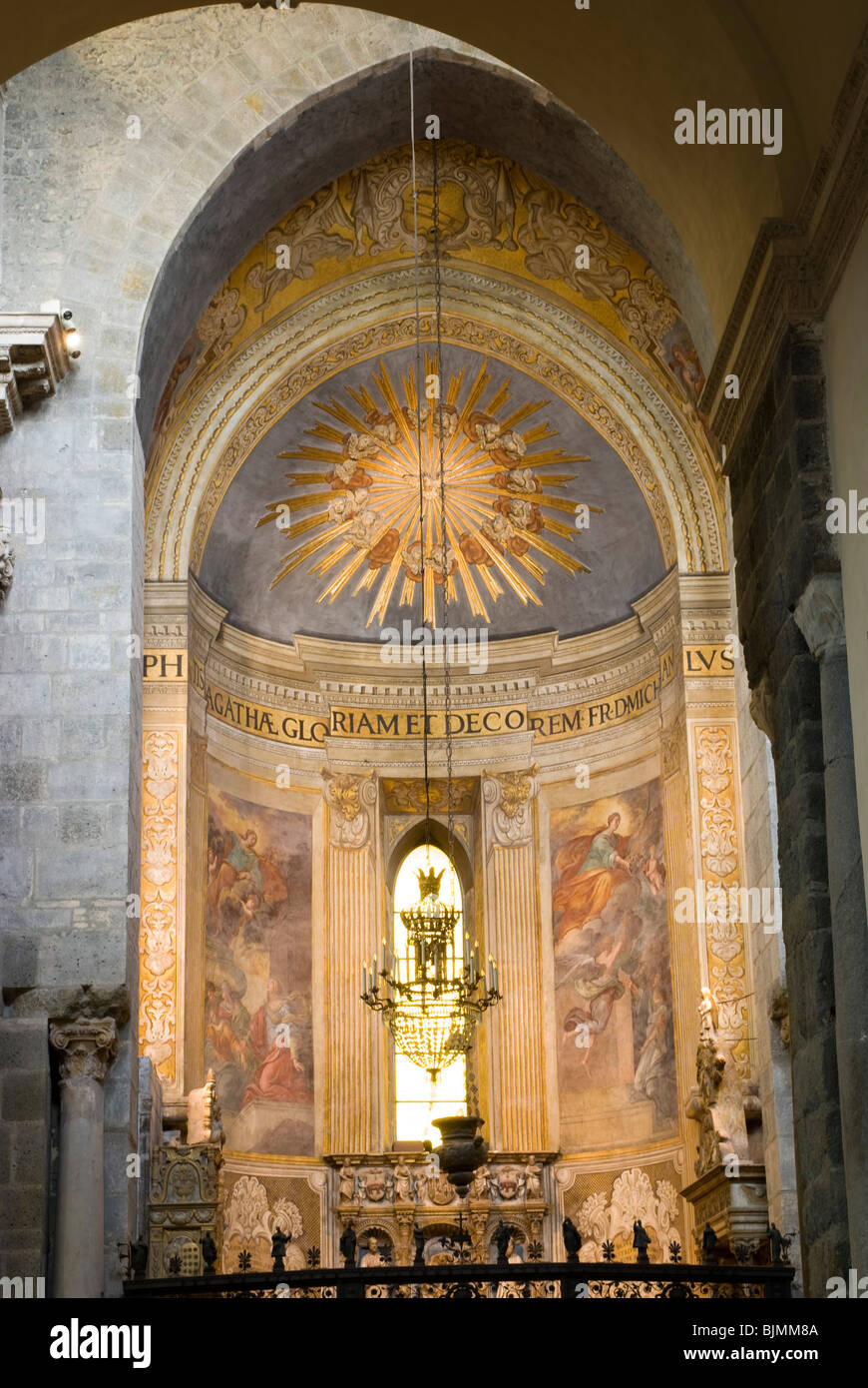 Italy, Sicily, Catania, Piazza del Duomo, interior of the cathedral ...