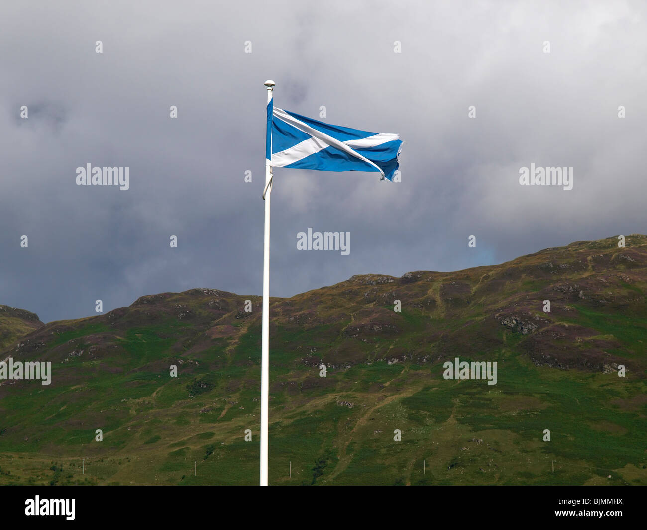 scottish flag in highlands Stock Photo - Alamy