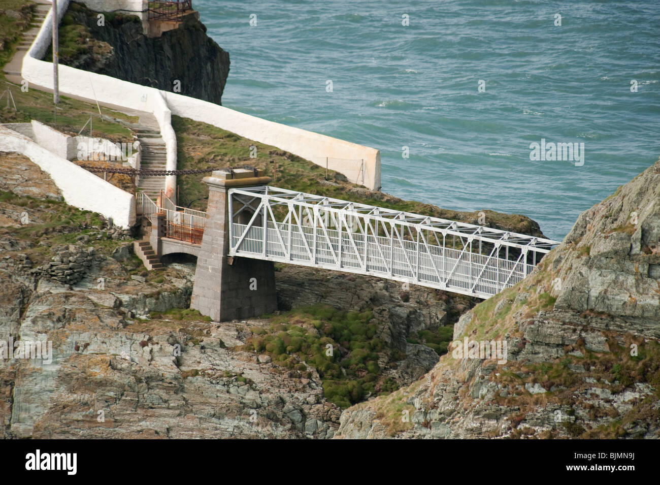 Bridge to South Stack Lighthouse Anglesey Wales UK Stock Photo - Alamy