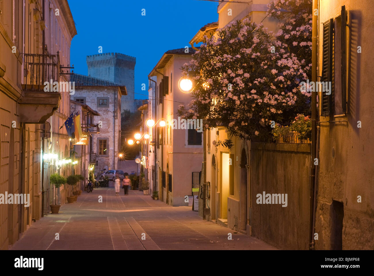 Italy, Umbria, Lago di Trasimeno, Castiglione del Lago, old town at ...