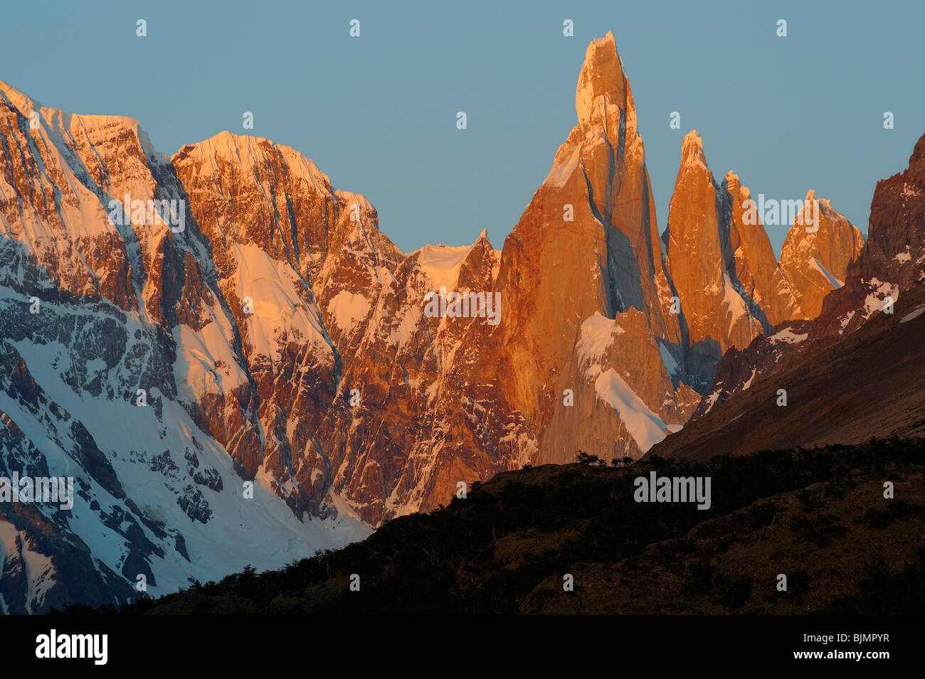 Mt. Cerro Torre in the morning light, El Chalten, Andes, Patagonia ...