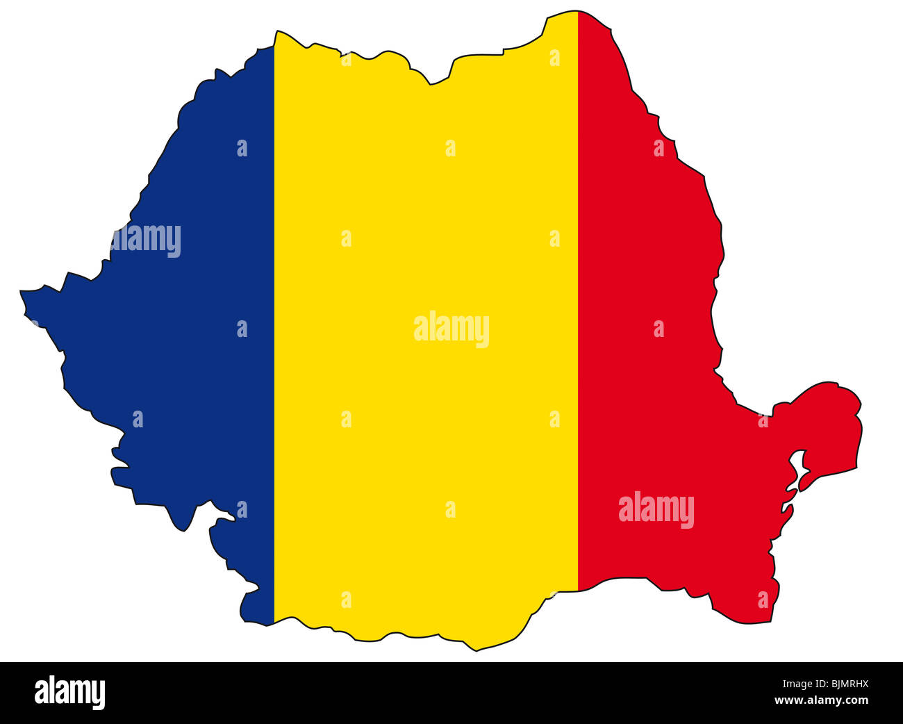 Romania, flag, outline Stock Photo - Alamy