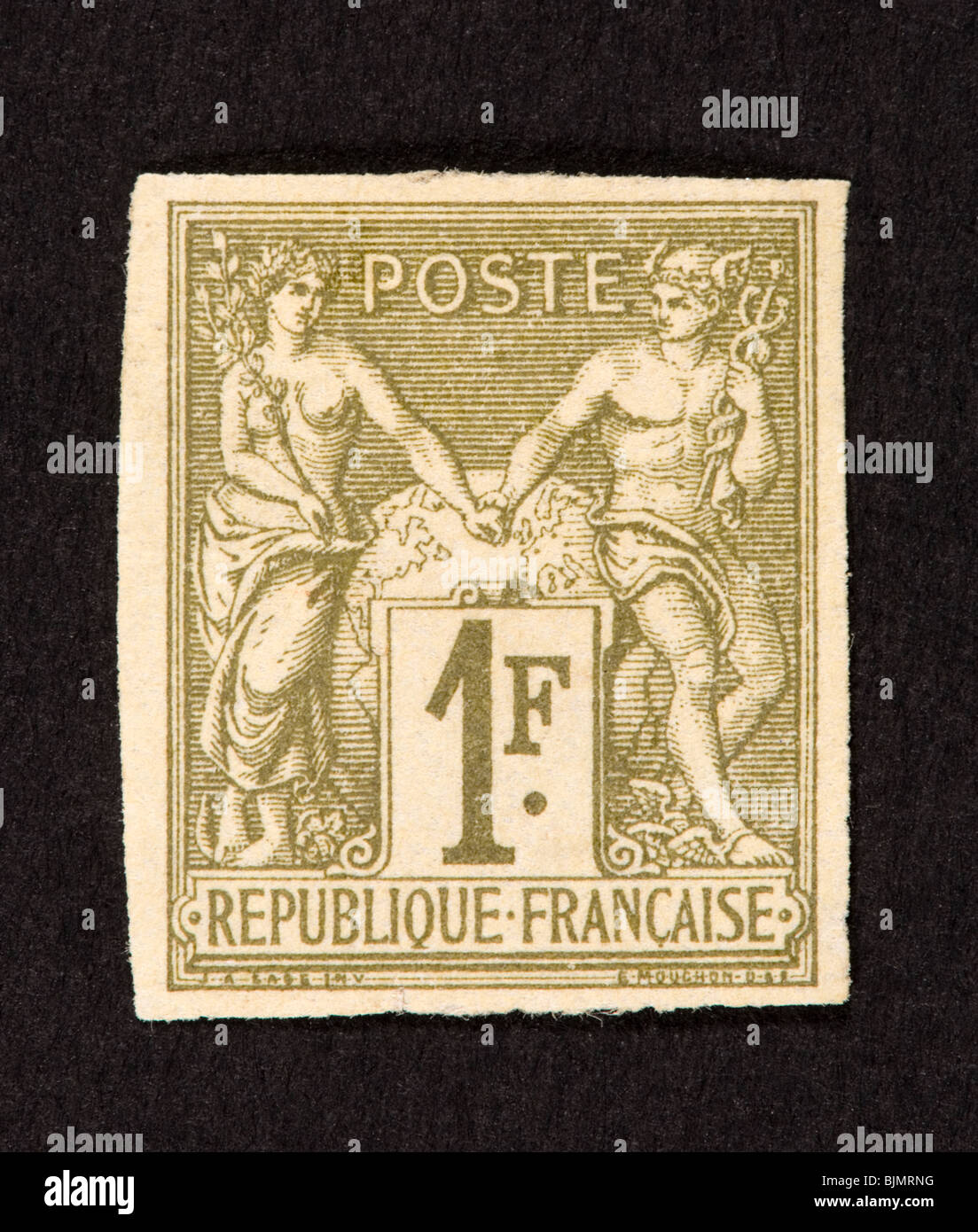 Postage stamp from France depicting Peace and Commerce (allegorical ...