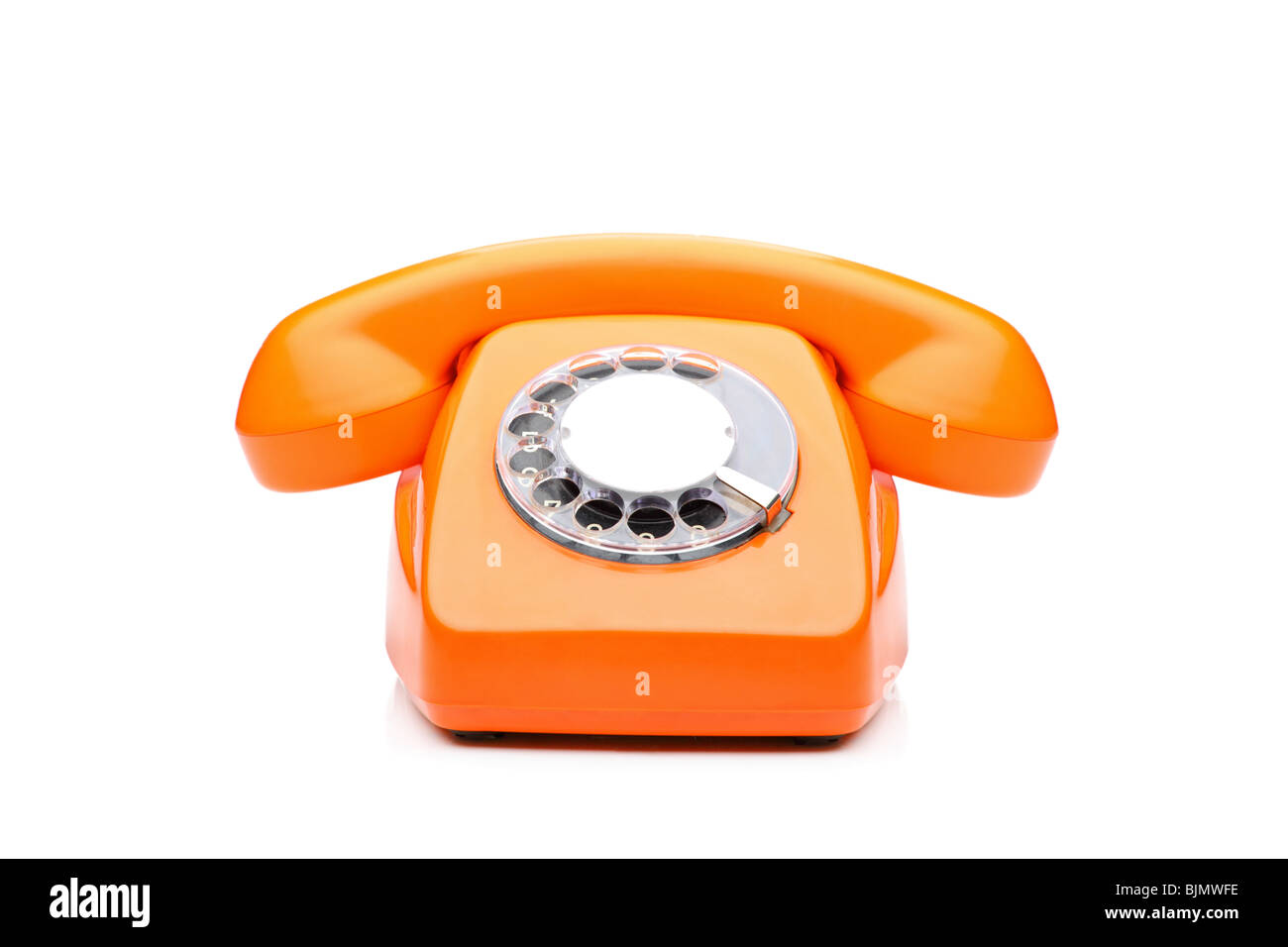An old orange phone Stock Photo - Alamy