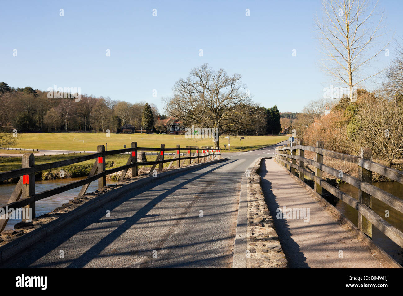Tilford, Surrey, England, UK, Europe. View to village green along the ...