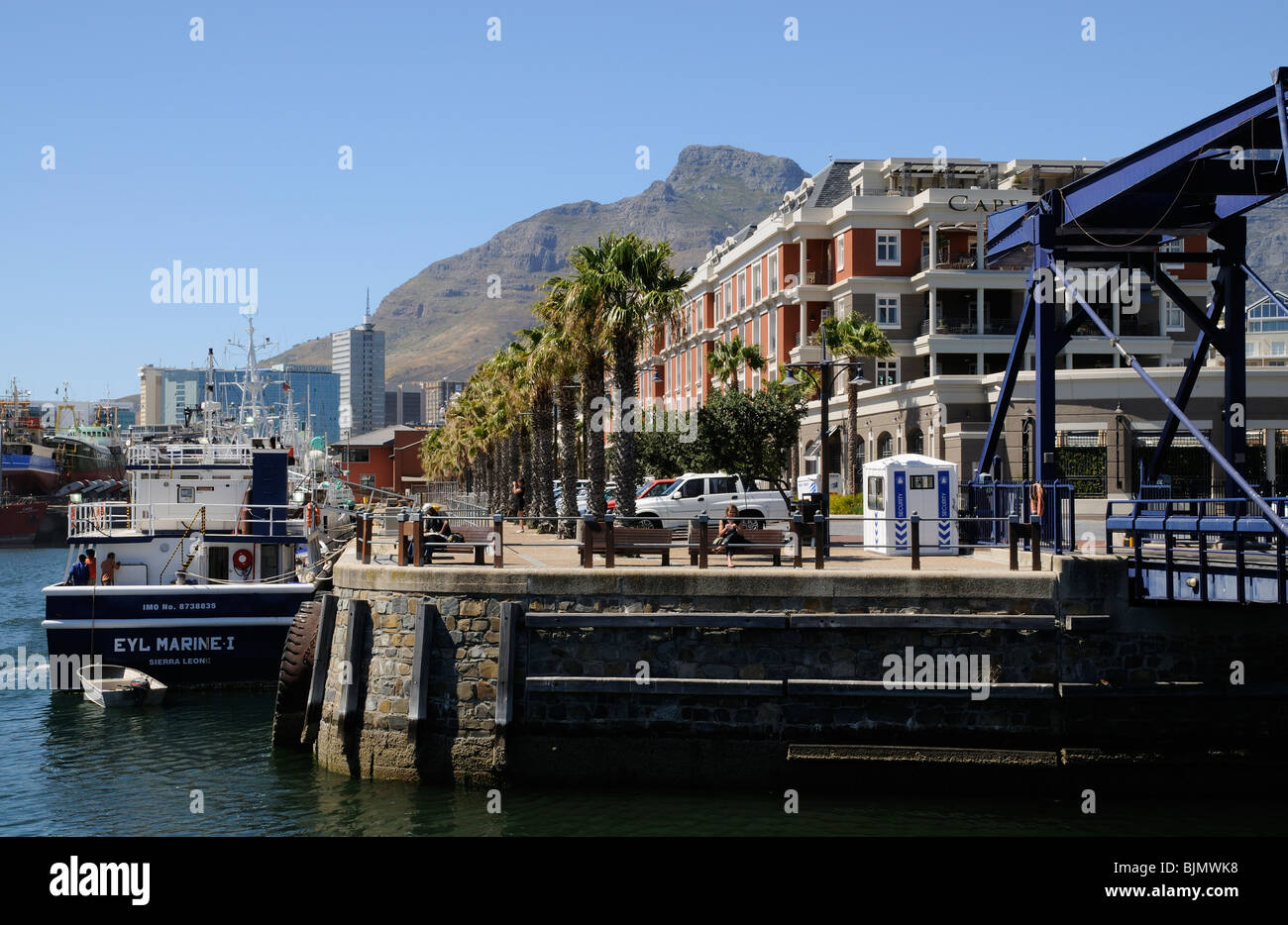Cape Grace Hotel front elevation on the V&A Waterfront in Cape Town ...
