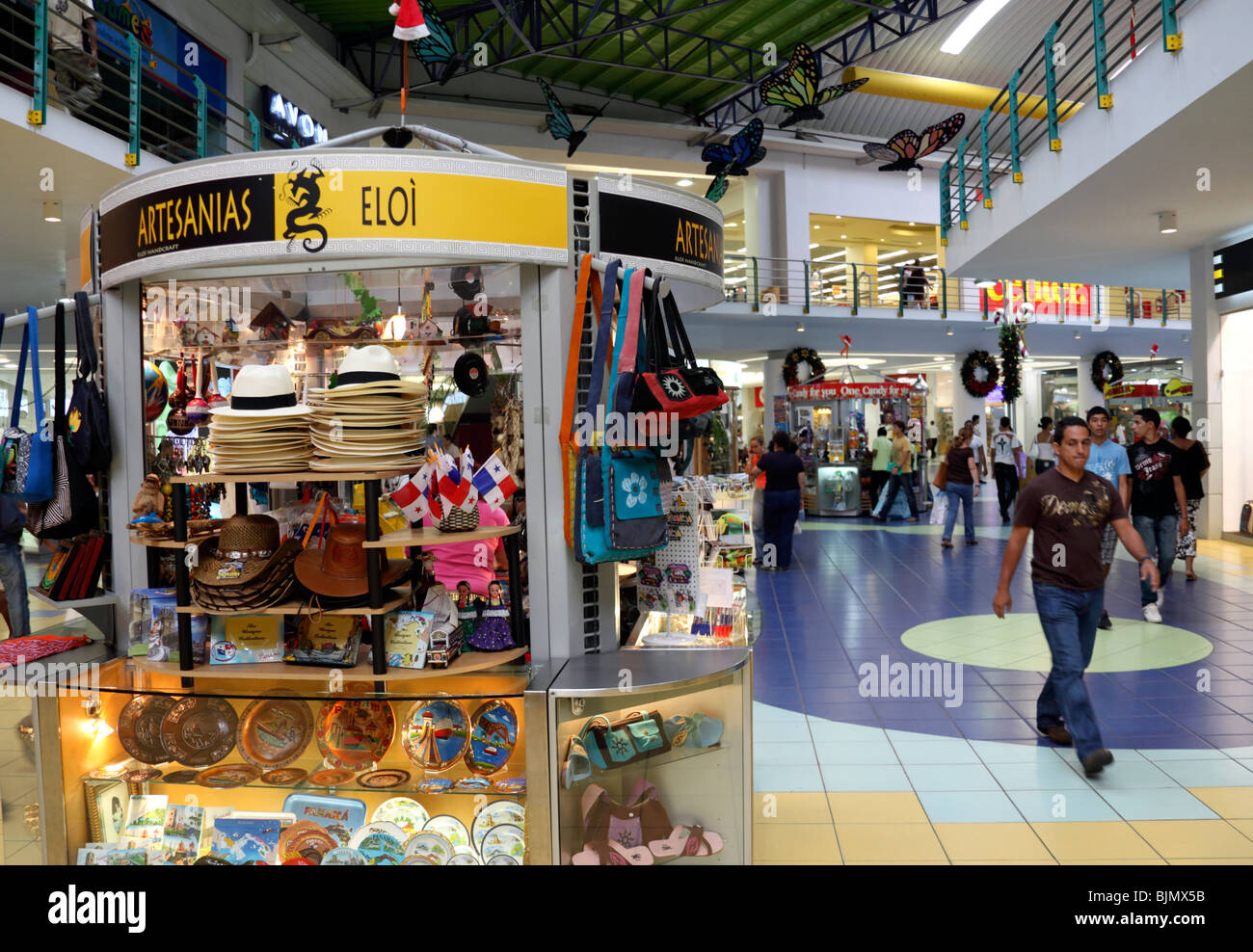 Souvenir stall inside the huge Albrook shopping centre , Panama City ...