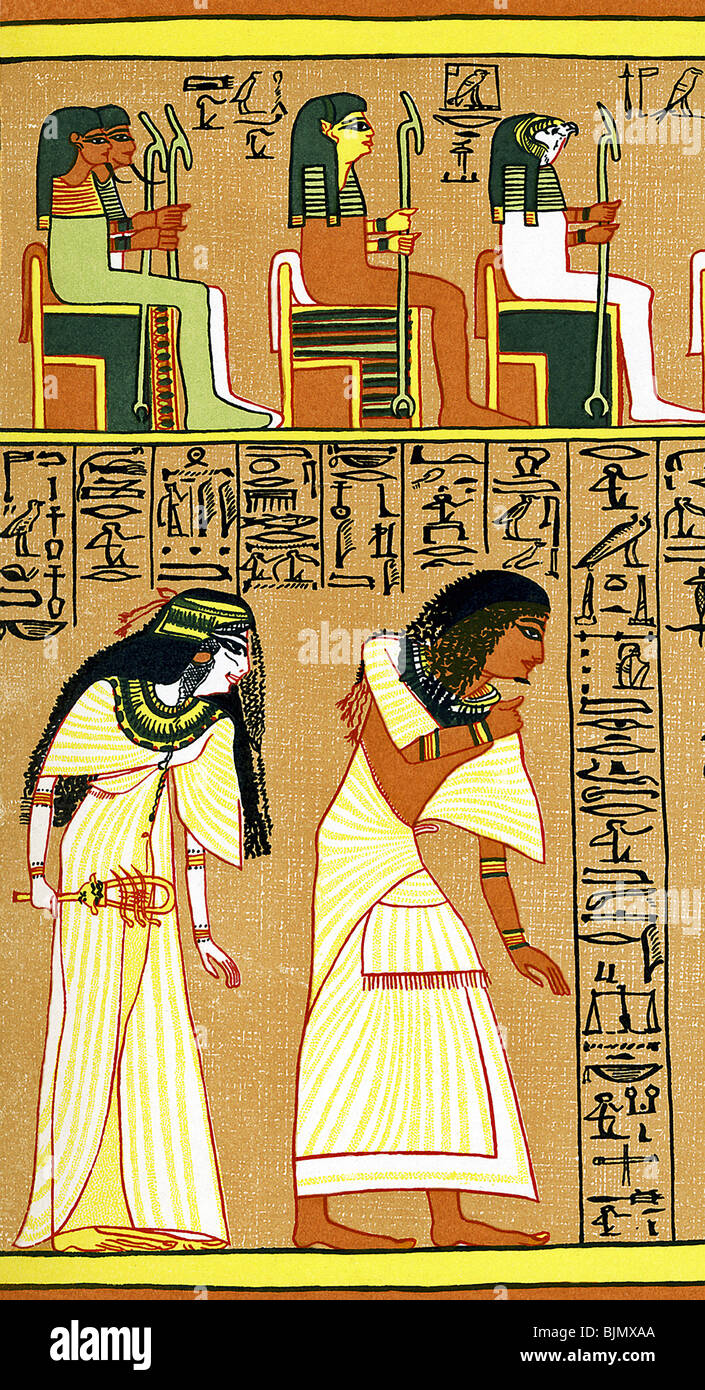 Ani and his wife are shown bowing in the presence of the gods who will ...