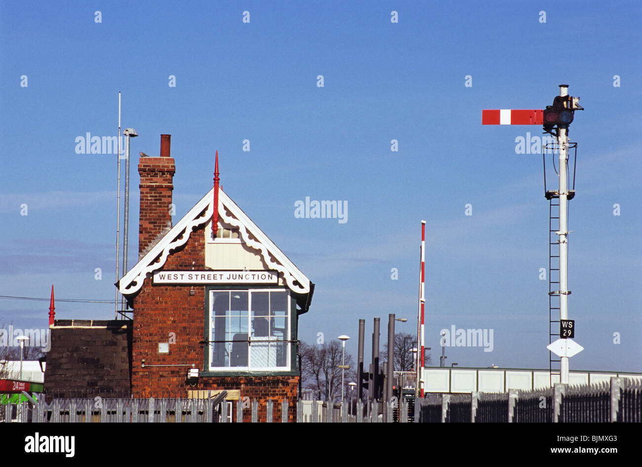 Railway signal box, Boston, Lincolnshire, UK Stock Photo - Alamy