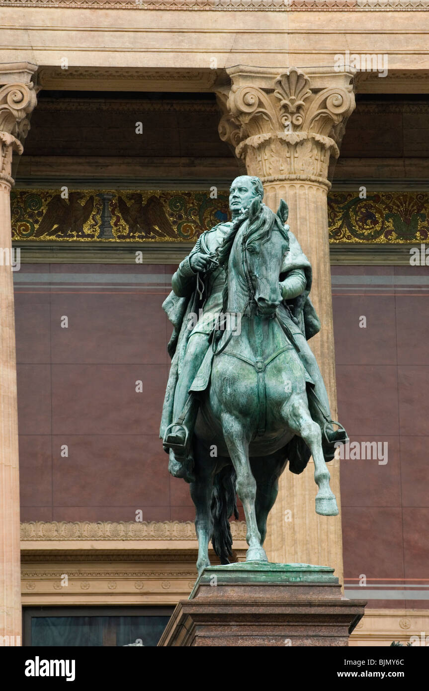 Statue of a man on a horse outside the old National gallery museum ...