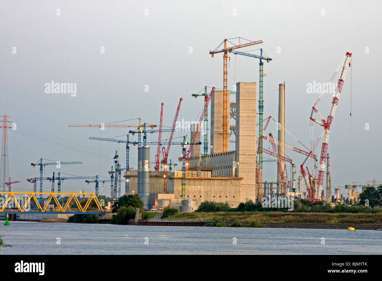 Large construction site of a power plant Stock Photo - Alamy