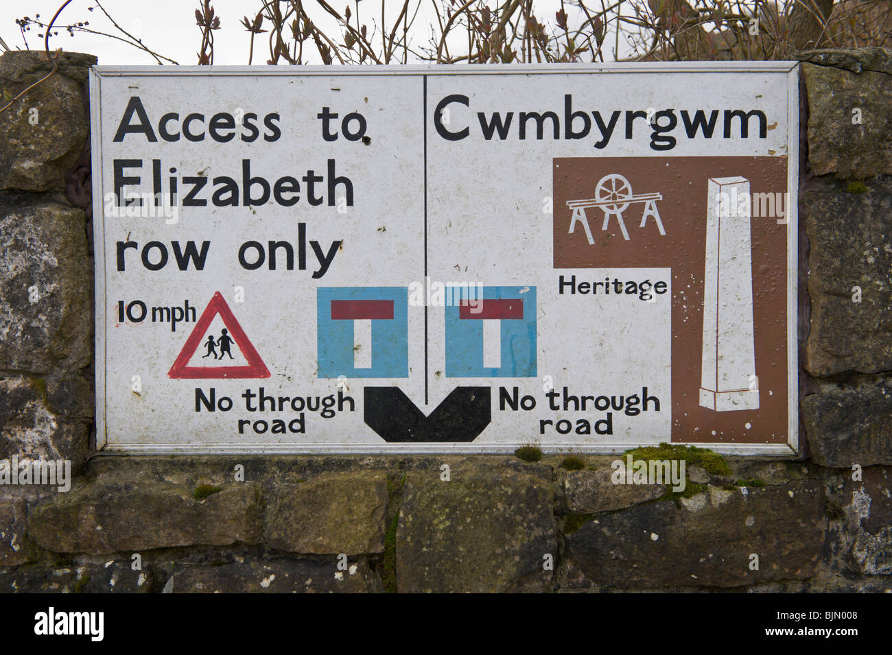 Signage at Elizabeth Row near Talywain Torfaen South Wales UK Stock ...