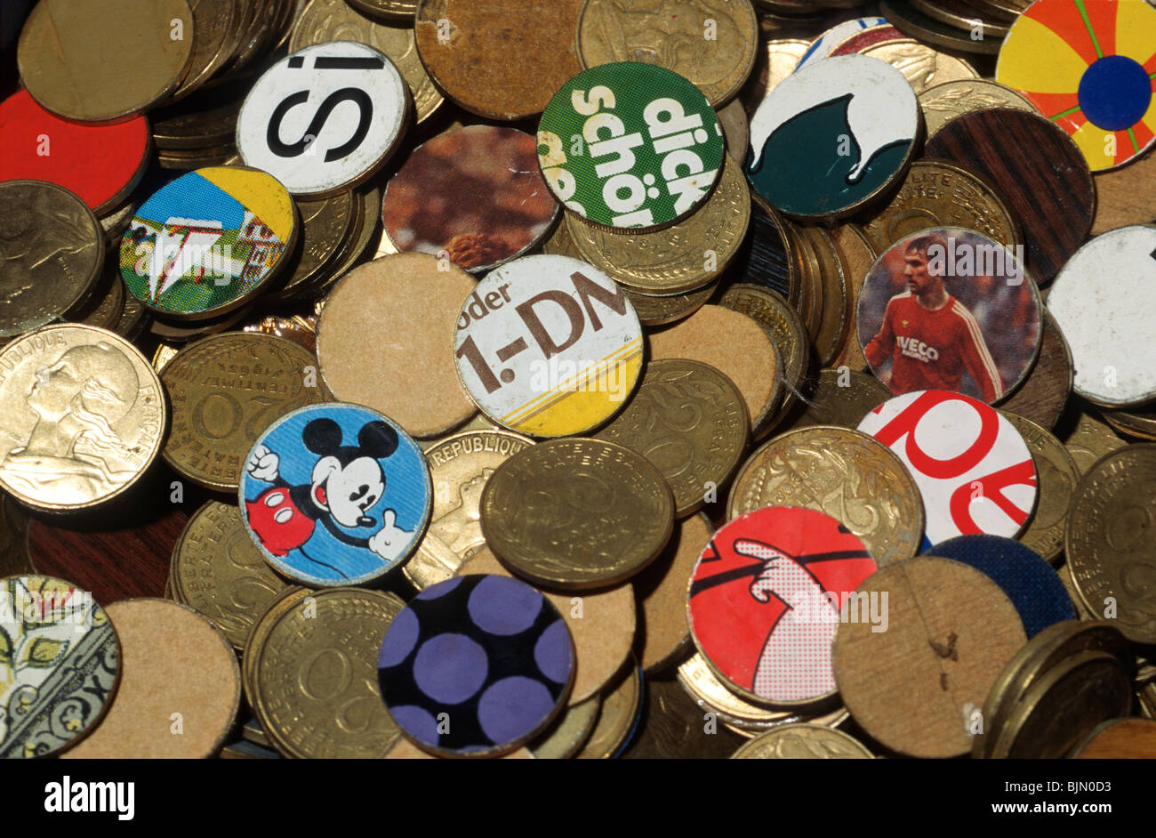 Doctored coins used in German vending machines Stock Photo - Alamy