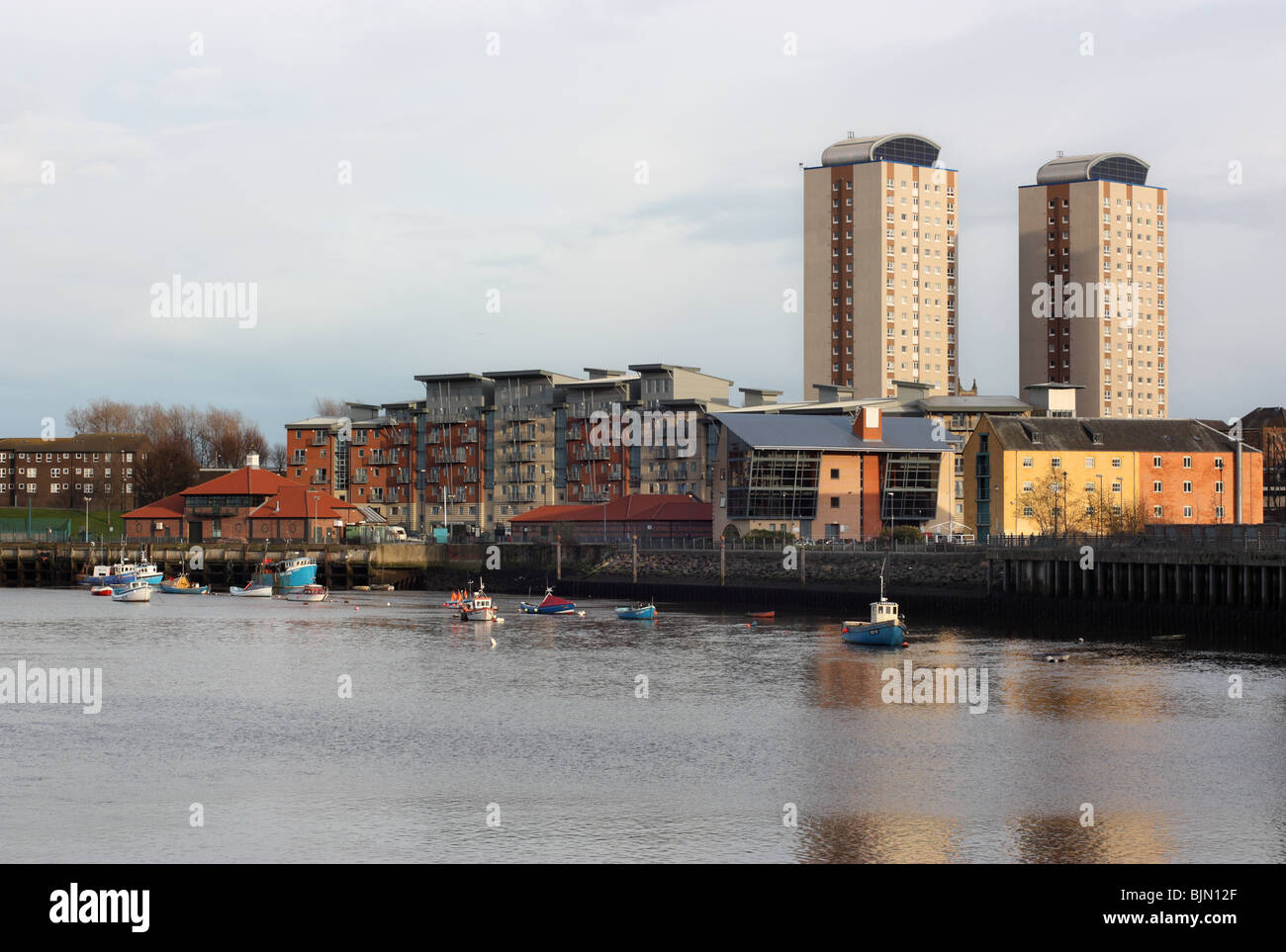 View of Hendon riverside from St Peter's Sunderland, Wearside, England ...