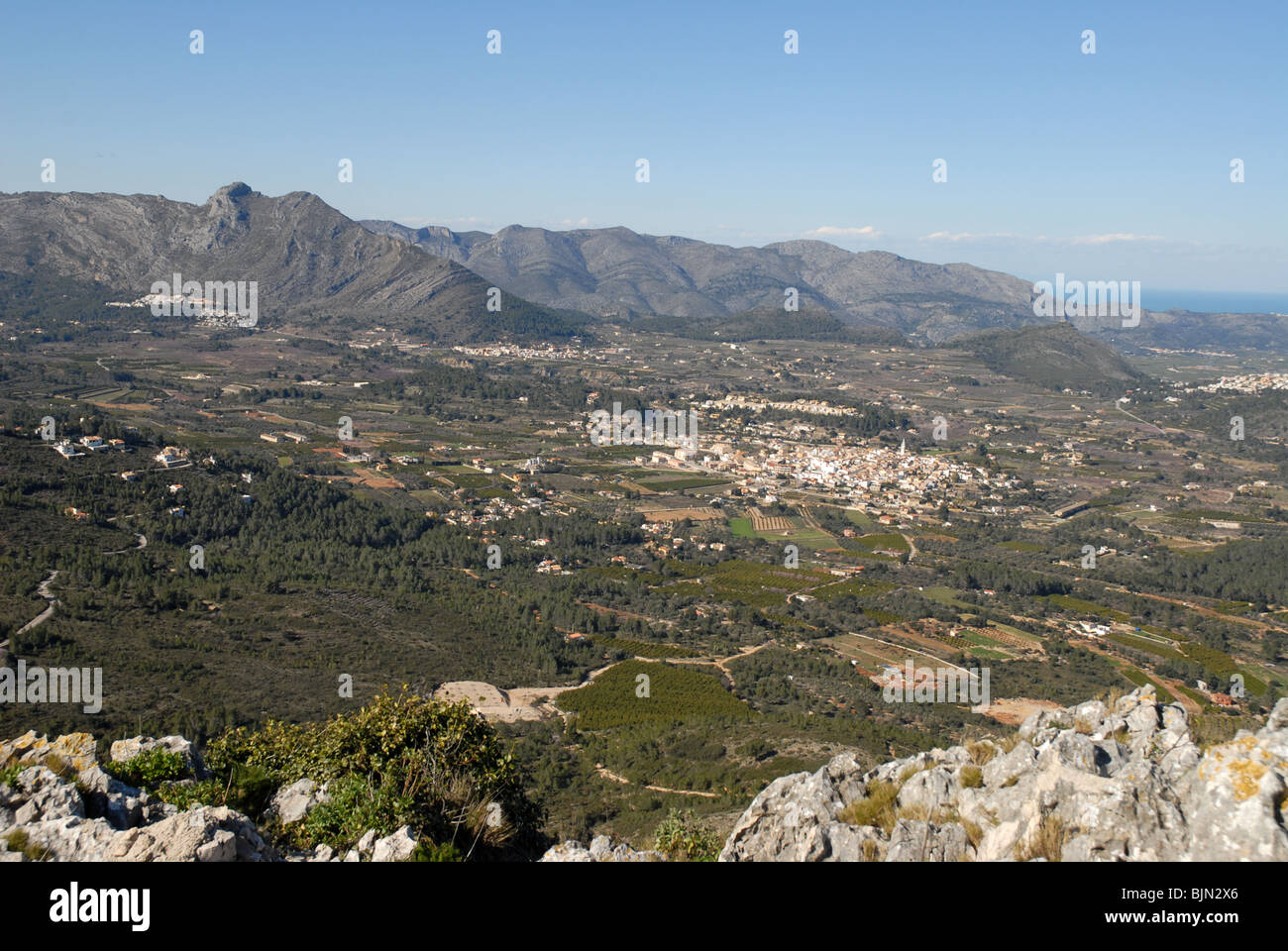 view over the Jalon Valley, Alicante Province, Comunidad Valenciana ...