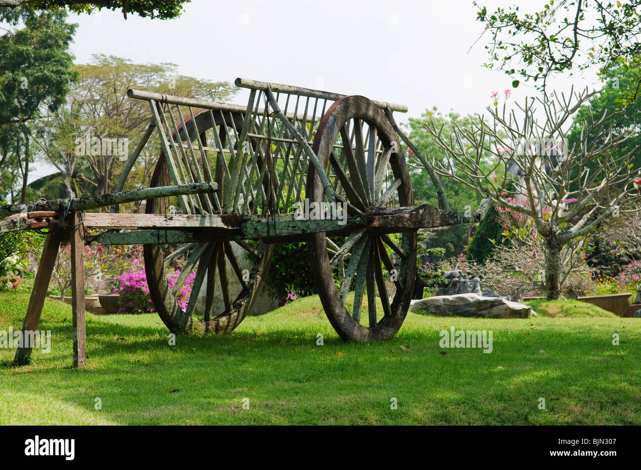 Old bullock cart in park Stock Photo - Alamy