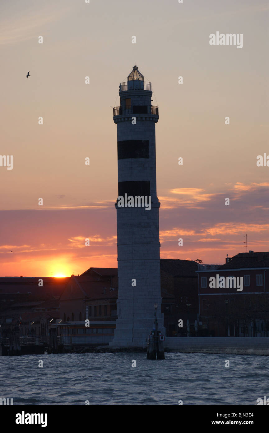Venice- Faro lighthouse, Murano, sunset Stock Photo - Alamy