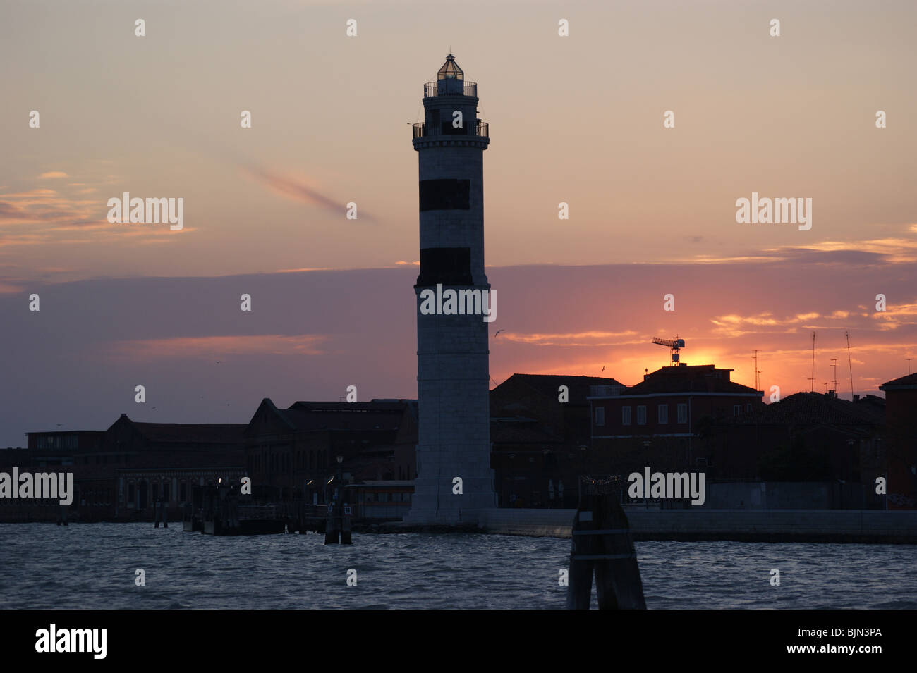 Venice- Faro lighthouse, Murano, sunset Stock Photo - Alamy
