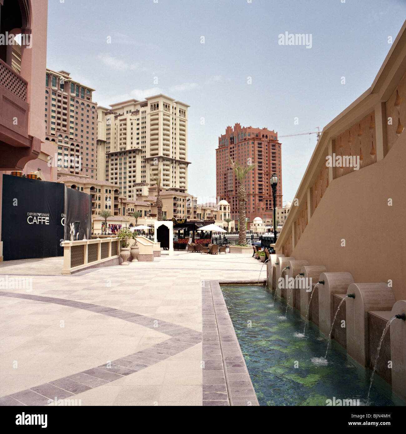 A water feature at The Pearl luxury development in Doha, Qatar. March ...