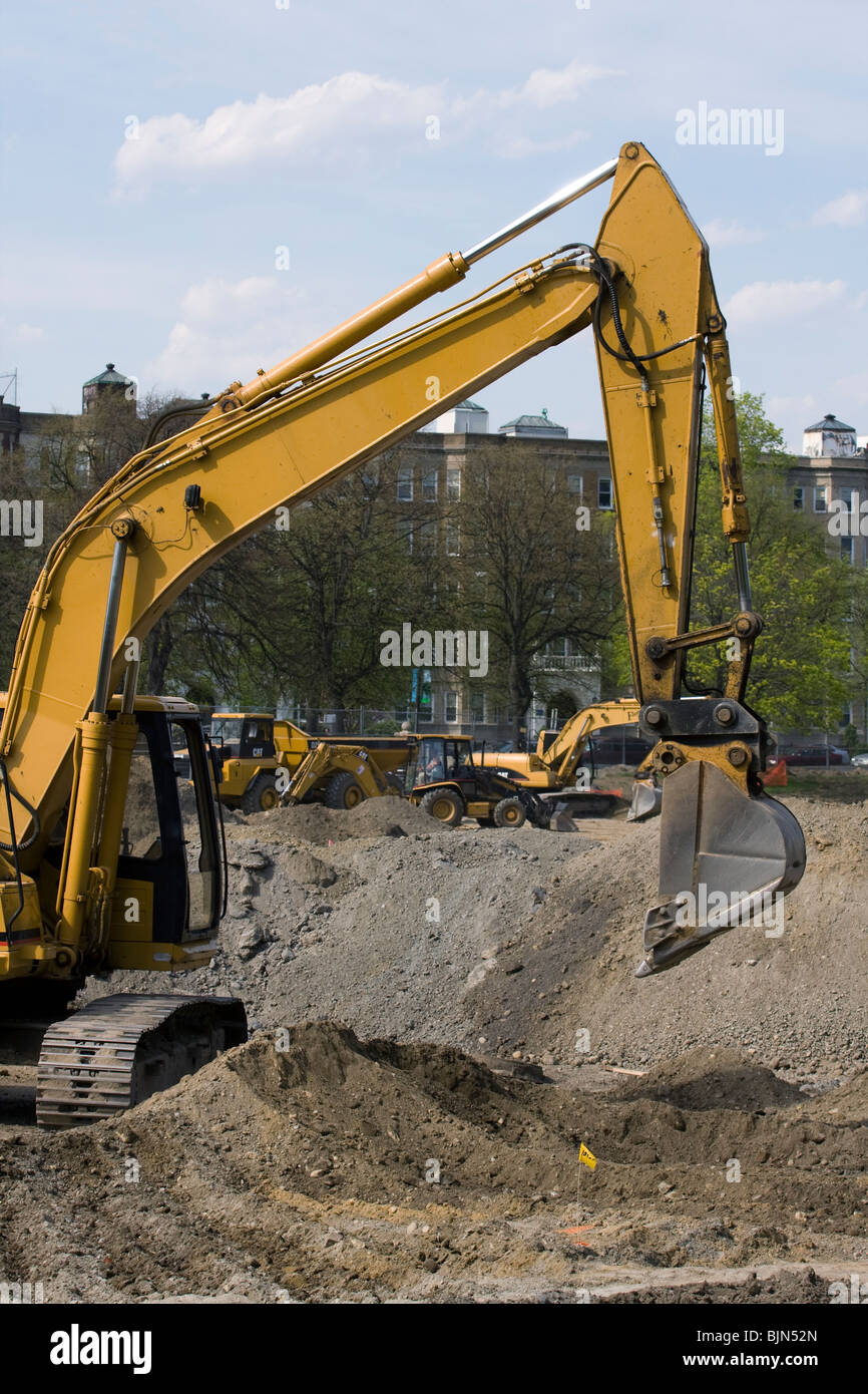 Heavy Equipment Excavator Renovating Roberto Clemente Field in Boston ...