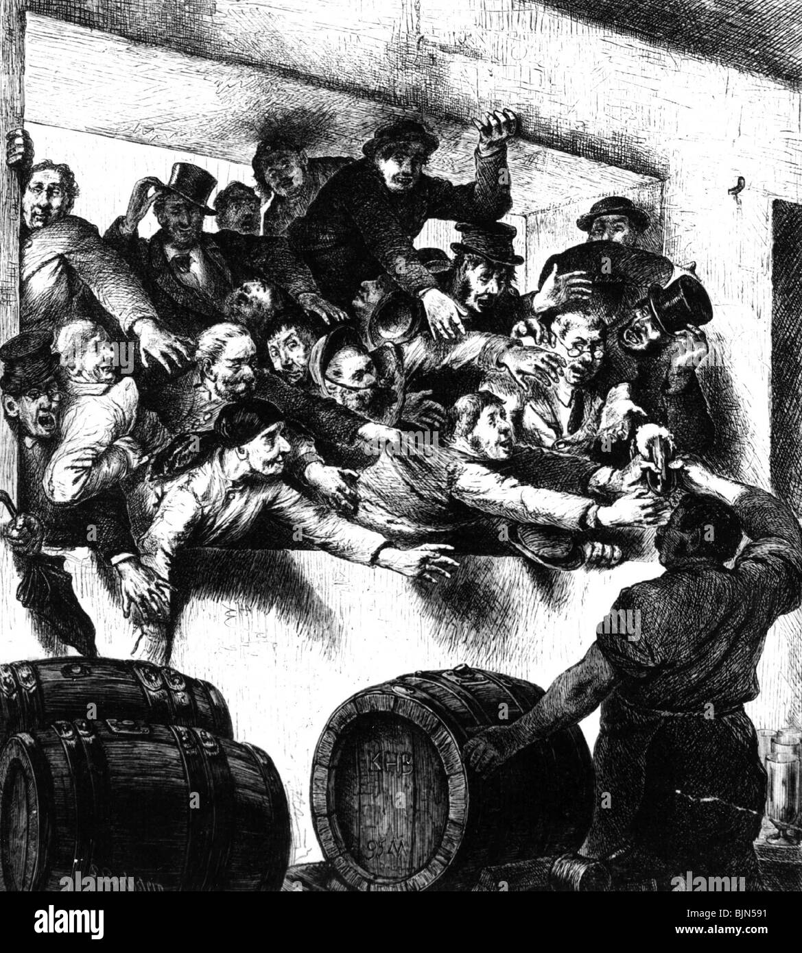 Beer fight Black and White Stock Photos & Images - Alamy