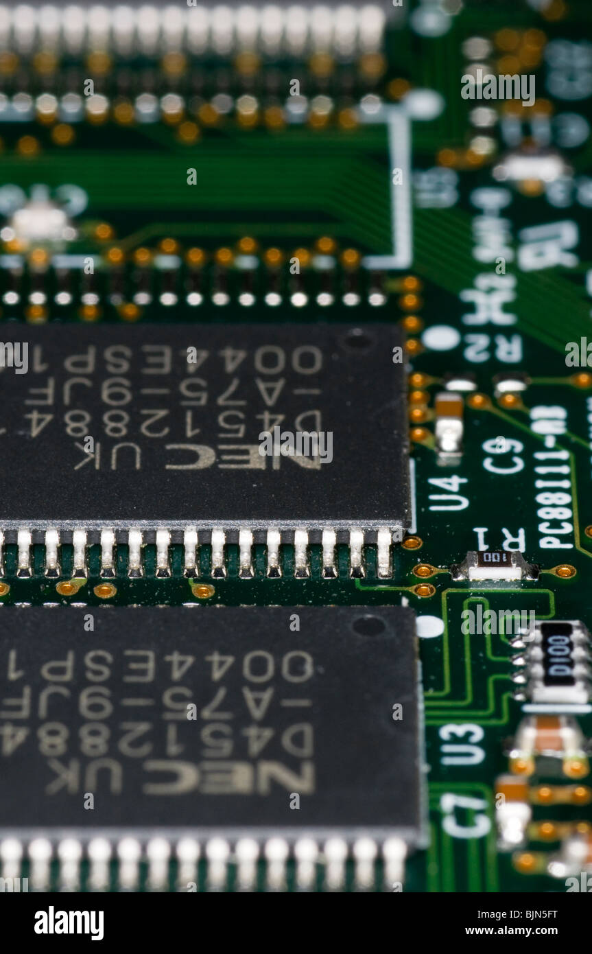 close up photograph of computer RAM memory chips Stock Photo - Alamy