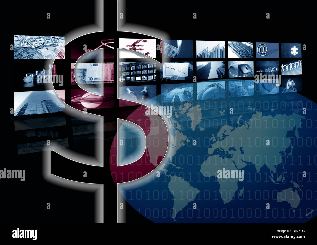 Dollar Business corporate image, multiple screen. American currency ...
