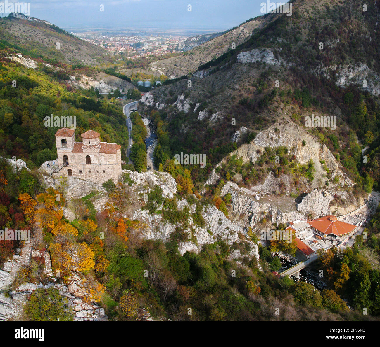 Aerial view of Asen's Fortress Stock Photo - Alamy