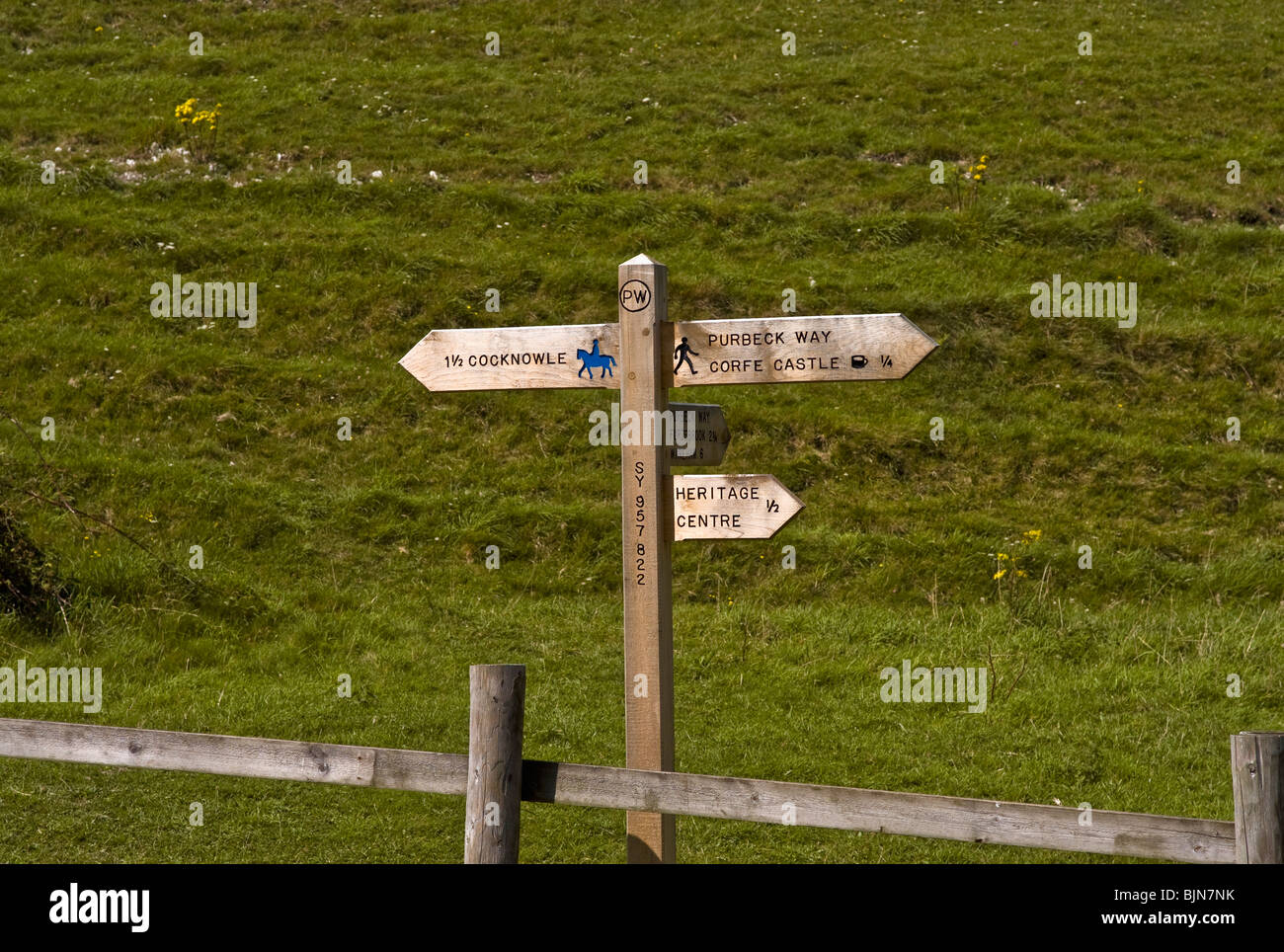views of corfe castle vllage from the purbeck way long distance ...