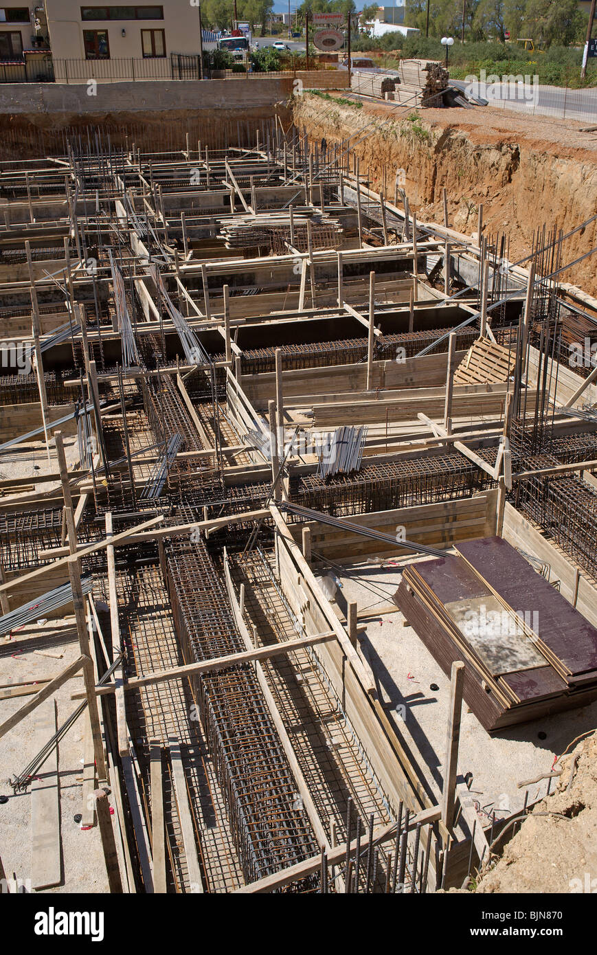 New building concrete foundations Stock Photo - Alamy