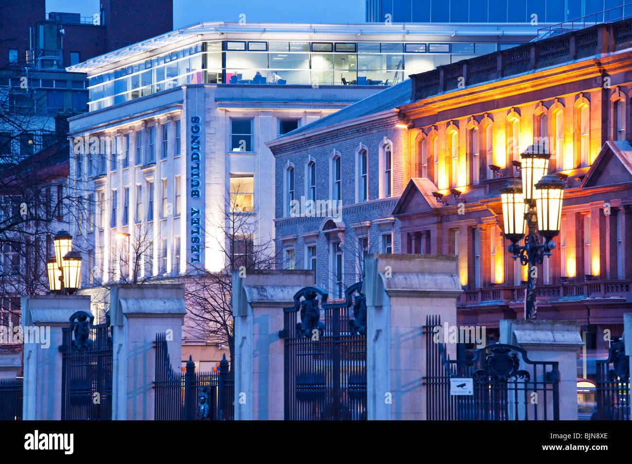 Shop fronts in a variety of architectural styles on Donegall Square ...