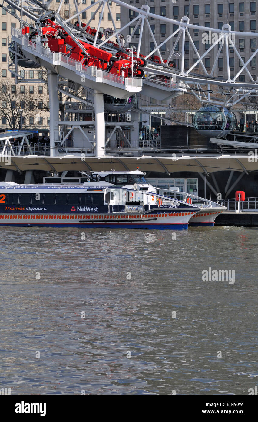 Thames Clipper at the london eye pier, United Kingdom Stock Photo - Alamy