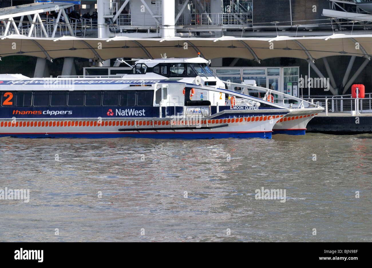 Thames Clipper at the london eye pier, United Kingdom Stock Photo - Alamy