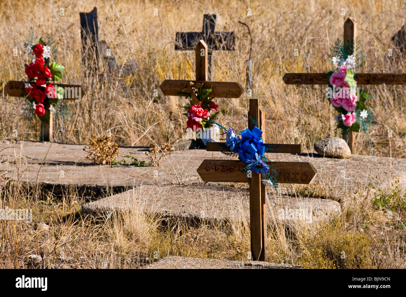 Native cemetery Taos New Mexico Stock Photo - Alamy