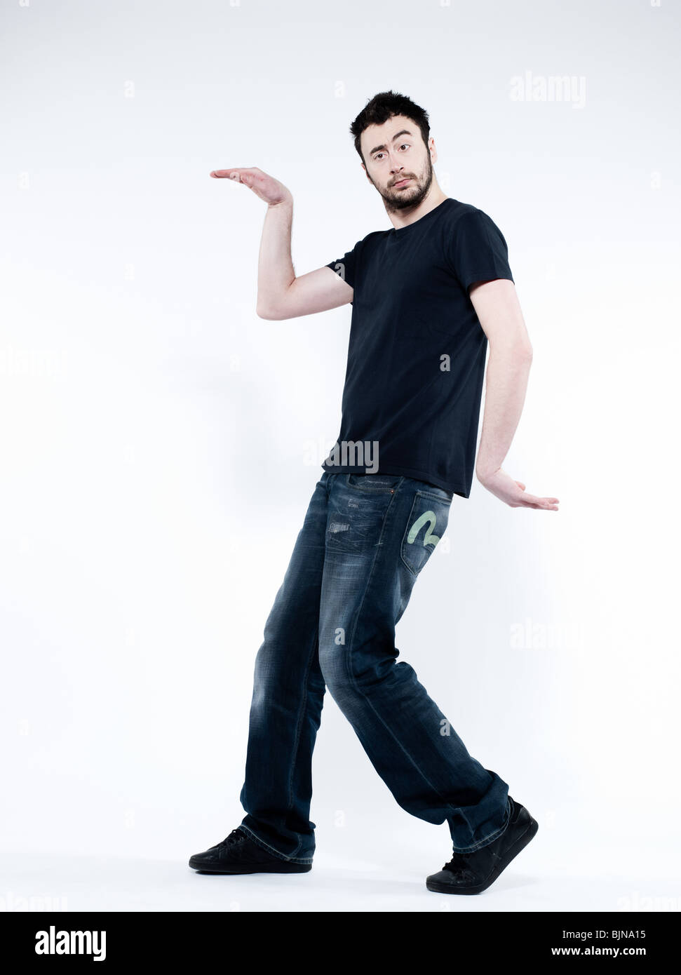 strange man attitude man on isolated white background walking like an ...