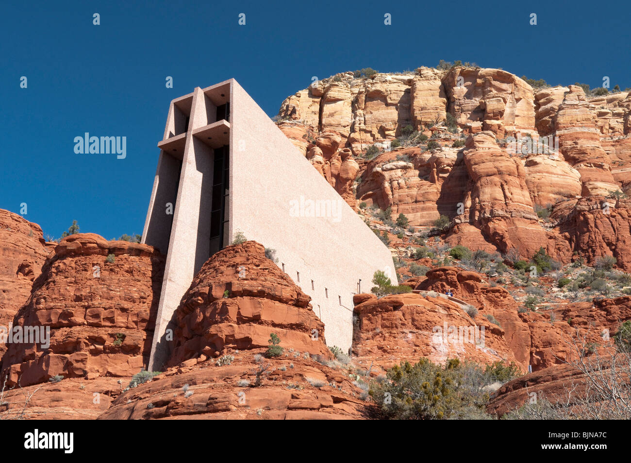 The Church of the Holy Cross built into the rocks at Sedona, Arizona ...