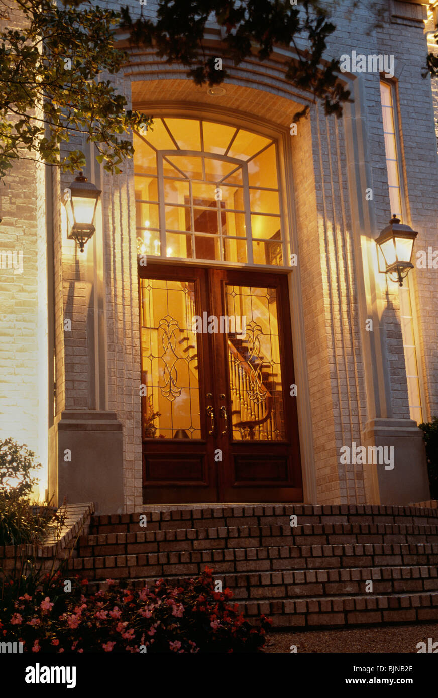 Front door night glass hi-res stock photography and images - Alamy