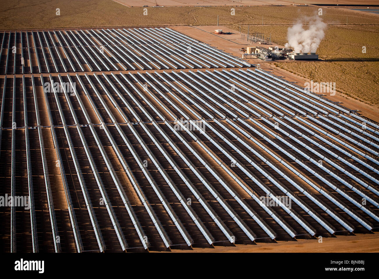 Aerial view of Nevada Solar One generating station, the largest ...