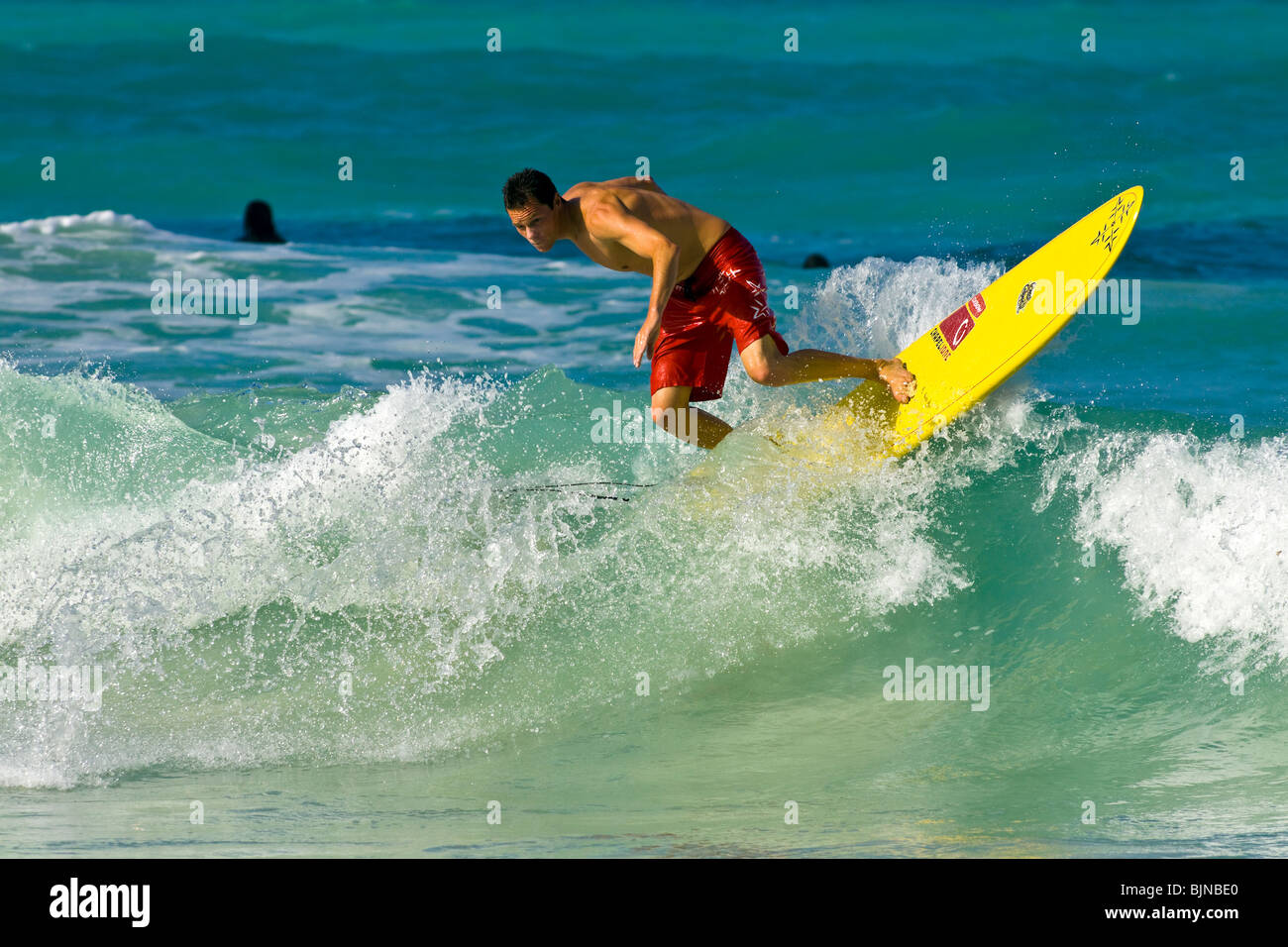Haiti, Sud Province, Ile a Vache, surfing. Sam Bleakley (UK Stock Photo ...