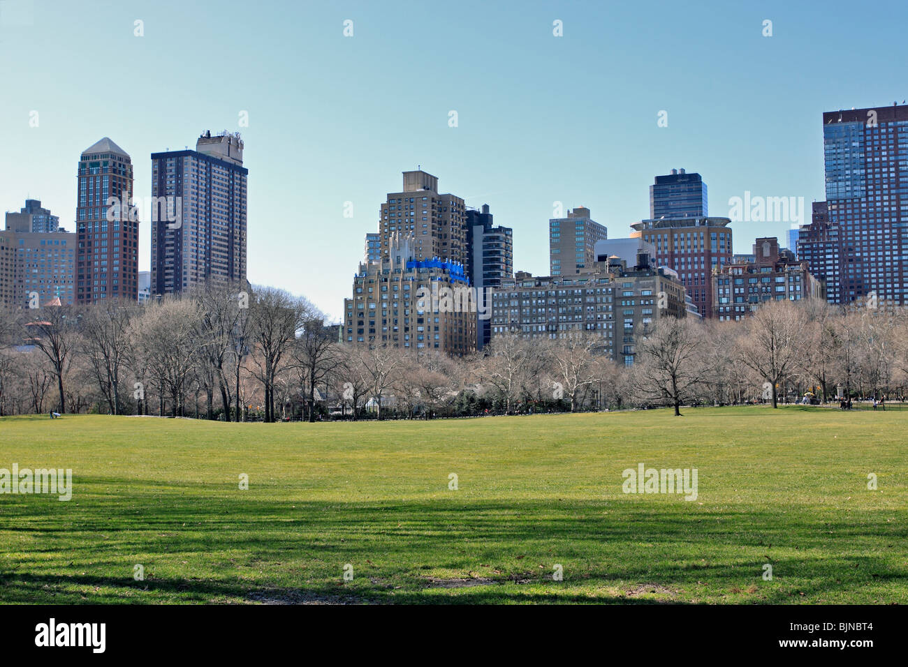 The Sheep Meadow section of Central Park, looking west toward Central ...
