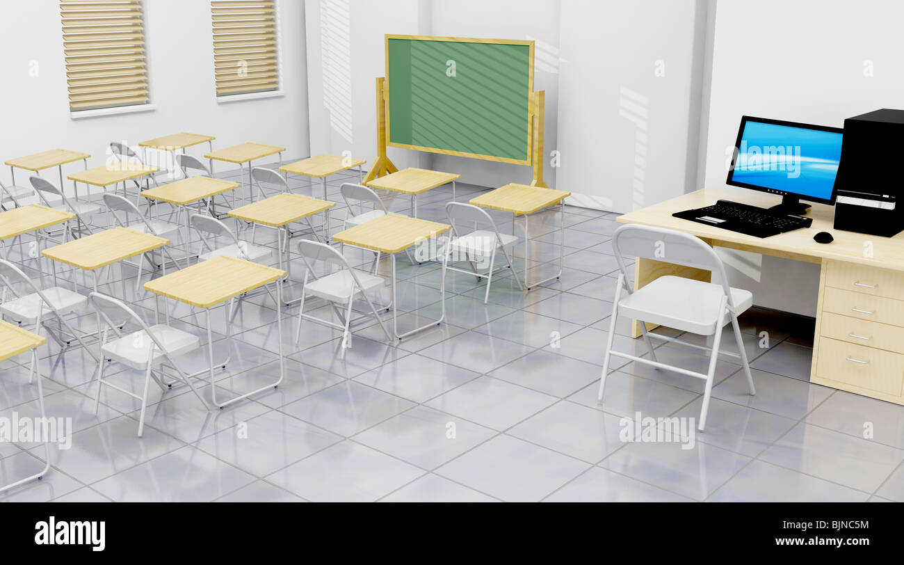 3d render of a contemporary classroom interior Stock Photo - Alamy