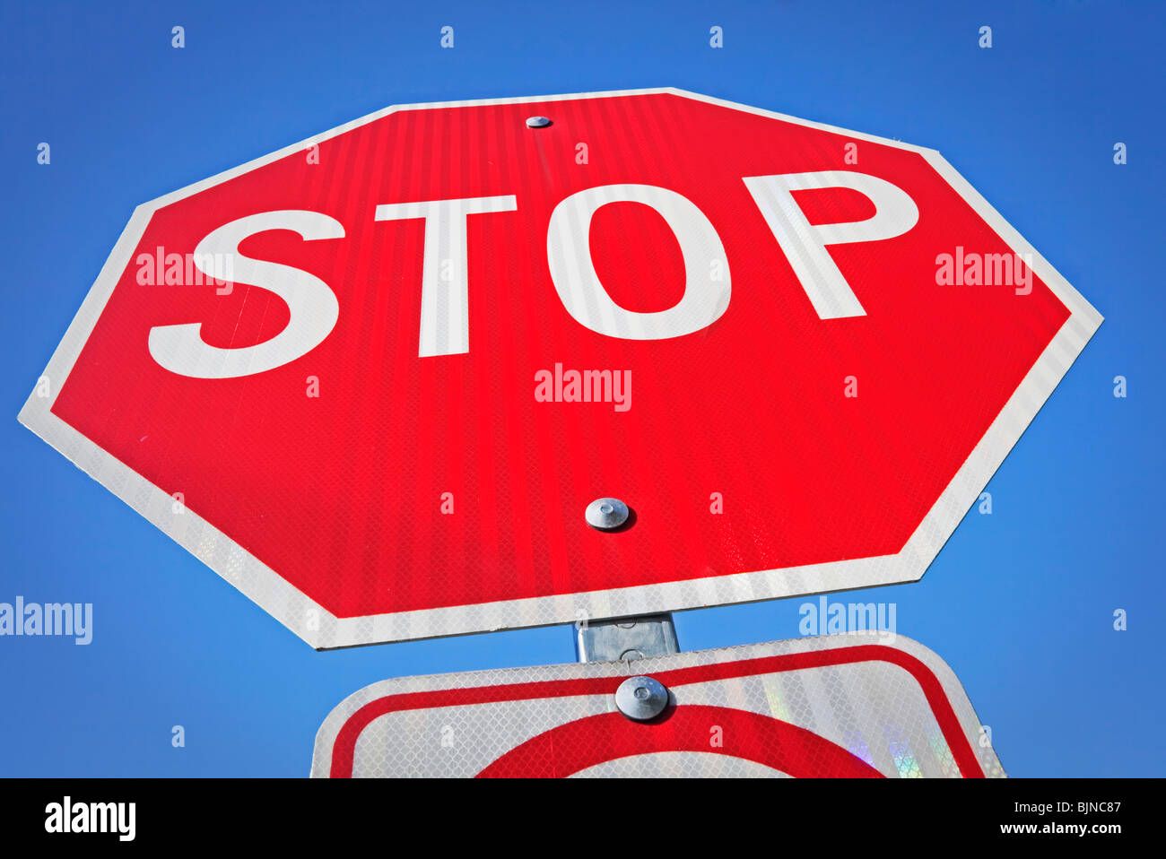 colorful stop sign from below Stock Photo - Alamy