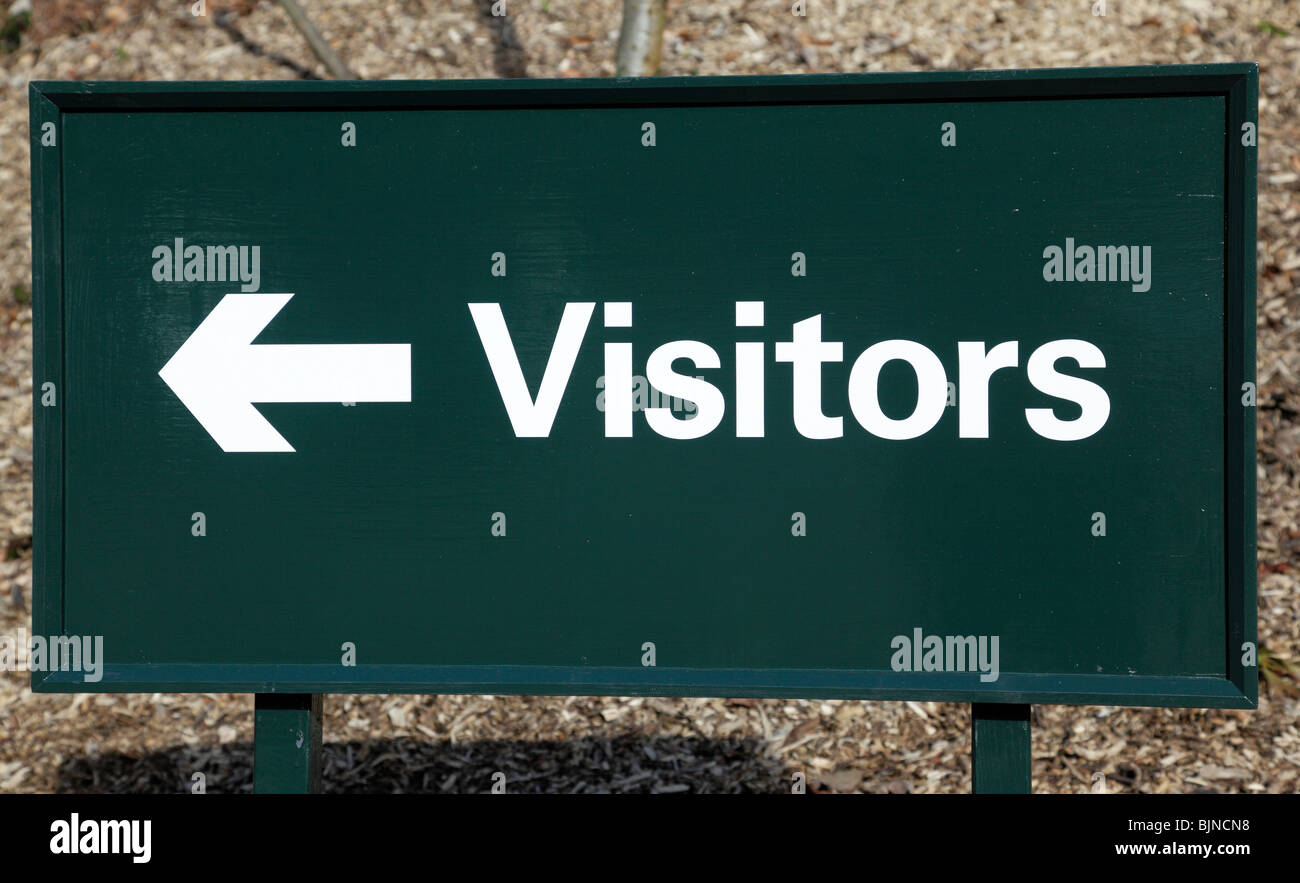 Visitors sign with arrow directing left outside Blist Hill Victorian ...